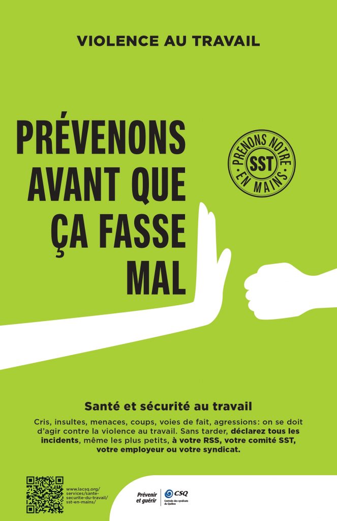 Violence au travail – Centrale des syndicats du Québec (CSQ)